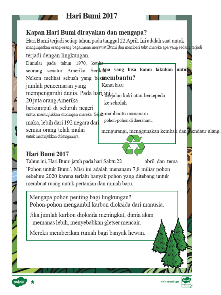 Sa T T 2545908 Hari Bumi Pemahaman Membaca Perhatian Pada Keberagaman | PDF
