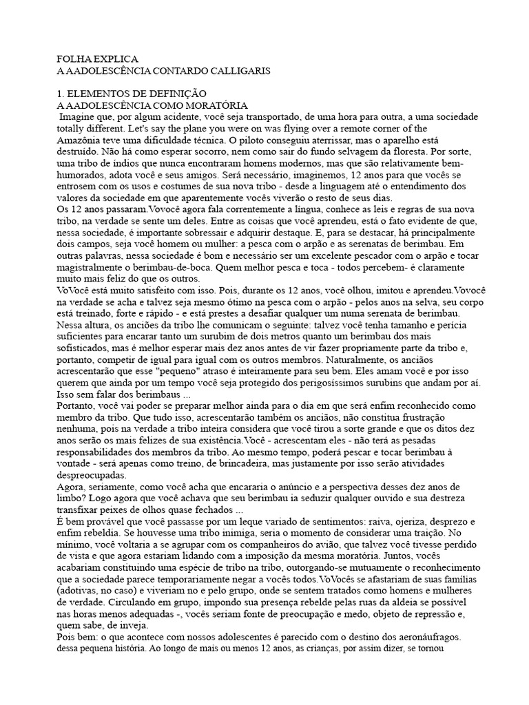 Adolescência: Moratória e Rebeldia Social | PDF | Adolescência | Amor