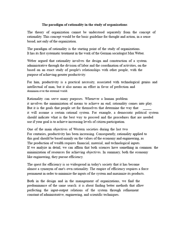 The Paradigm of Rationality | PDF | Rationality | Science