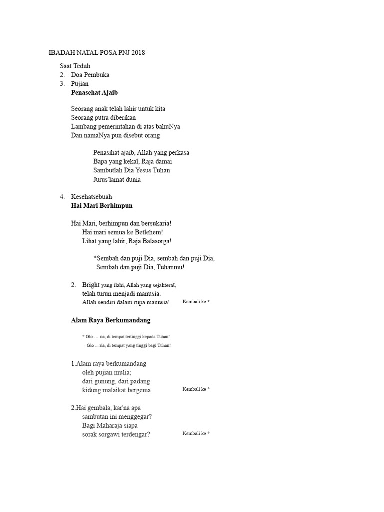 Contoh Buku Acara Natal | PDF