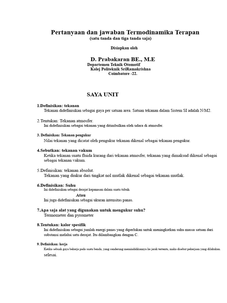 Pertanyaan dan Jawaban Atd | PDF