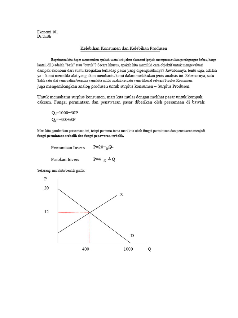 Surplus Konsumen Dan Produsen | PDF