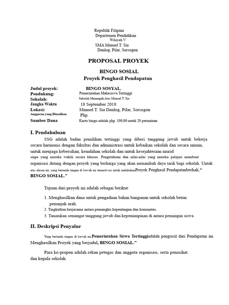 Proposal Proyek Bingo | PDF