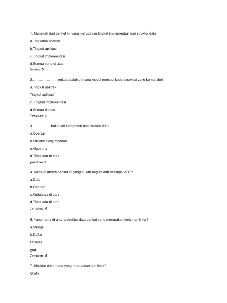Struktur Data MCQ | PDF