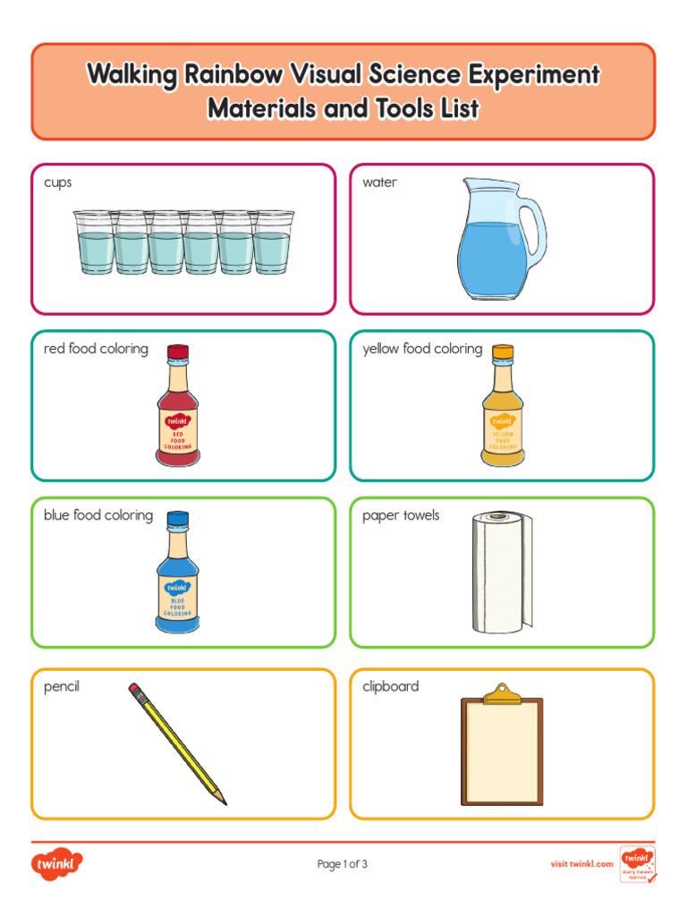 Walking Rainbow Science Experiment Guide | PDF
