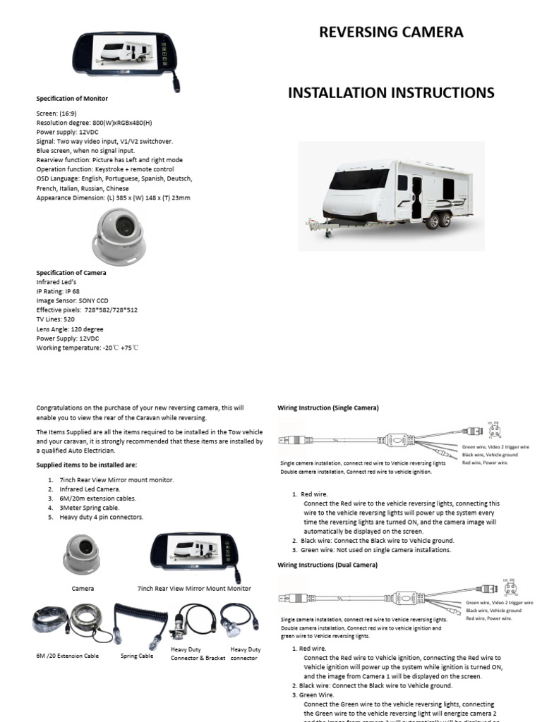 Sphere Reversing Camera Manual SM 1615936523 | PDF | Camera | Computer ...