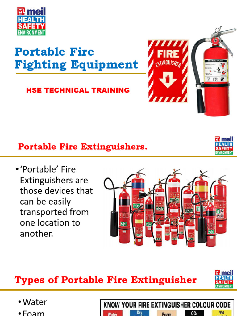 Portable Fire Extinguisher Training Guide | PDF | Fires | Chemistry
