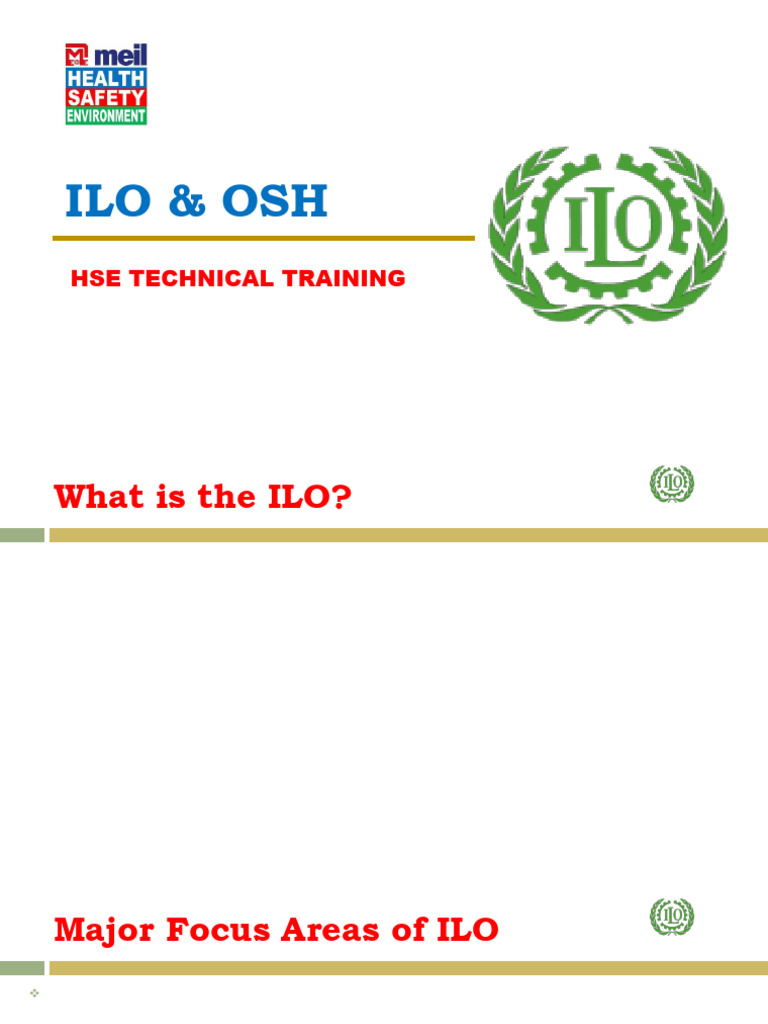 ILO Occupational Safety & Health Overview | PDF | Occupational Safety ...