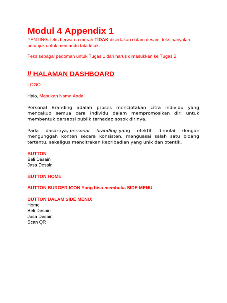 Contoh Appendix Laporan Desain | PDF