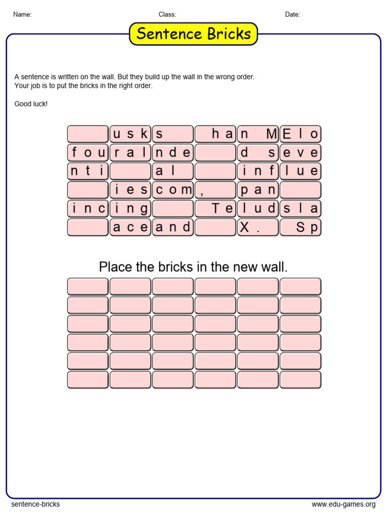Sentence Bricks | PDF