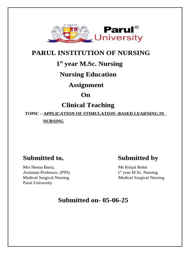 Clinical Teaching - Application of Stimulation - Based Learning in ...