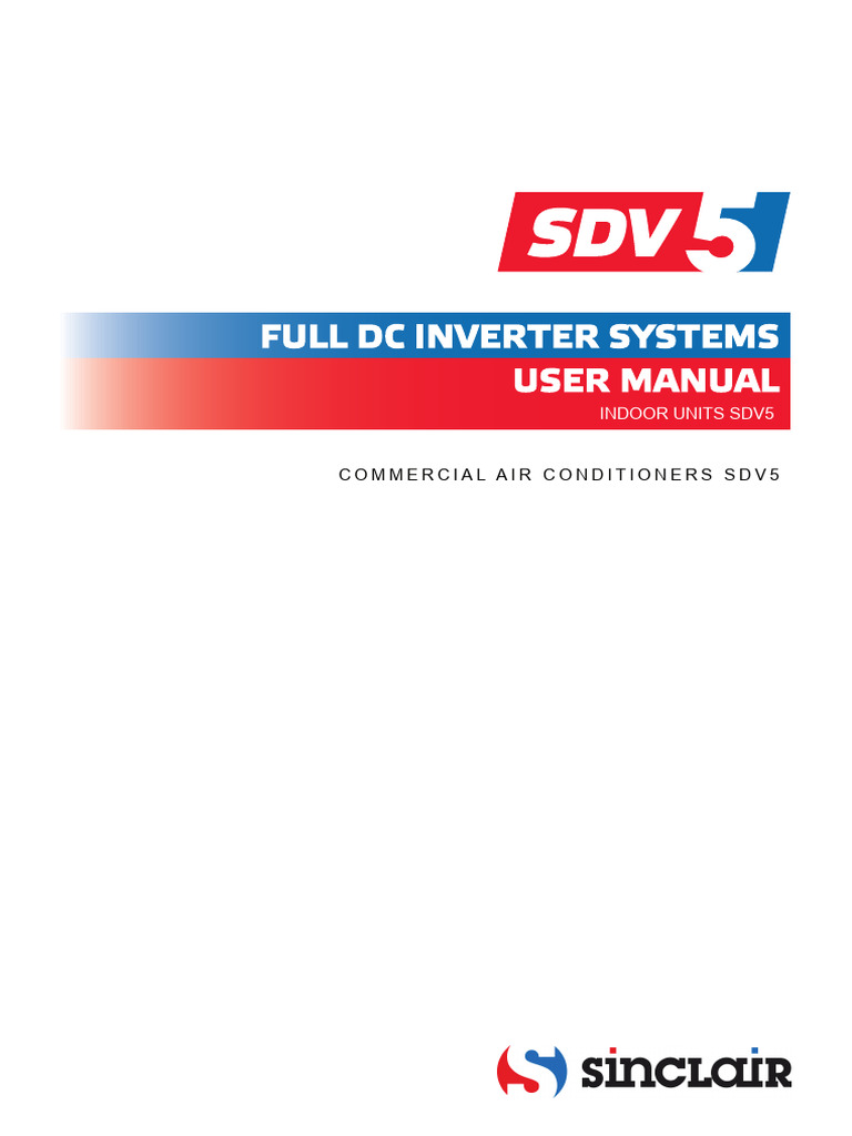 Sinclair Um Indoor Units Sdv5 en | PDF | Air Conditioning | Duct (Flow)