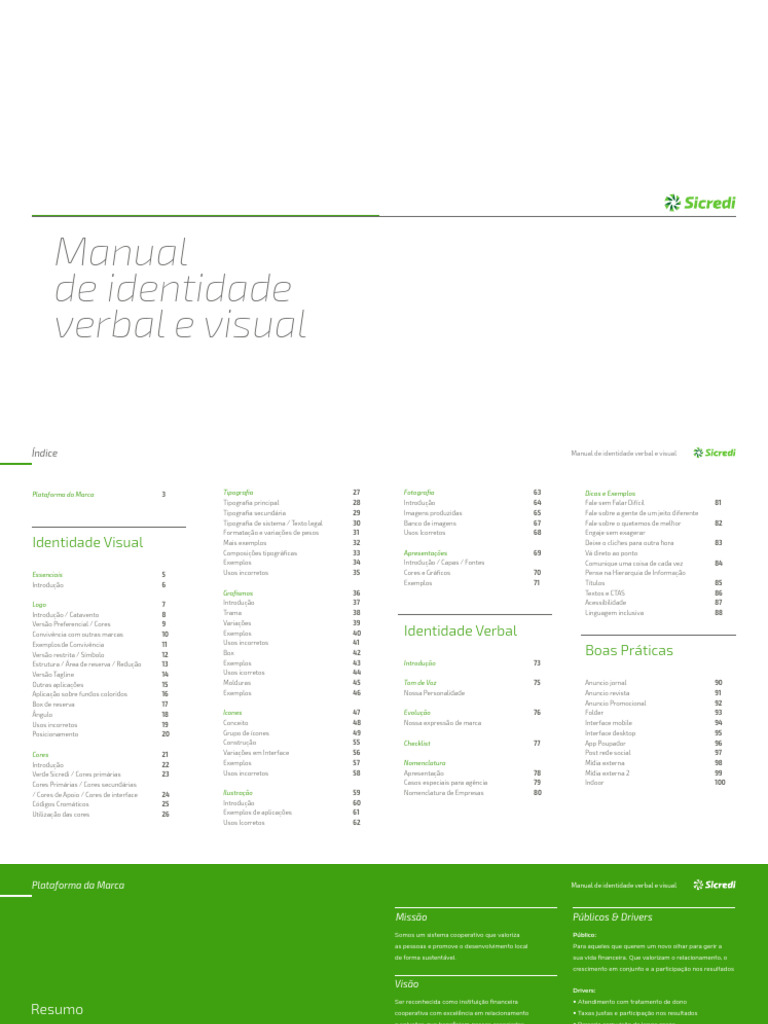 Manual de Identidade Visual e Verbal - Sicredi | PDF | Marca | Cor
