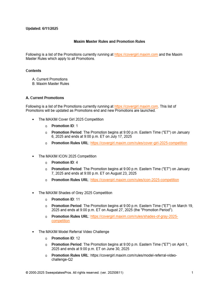 Maxim Cover Girl Competition Details | PDF | Credit Card