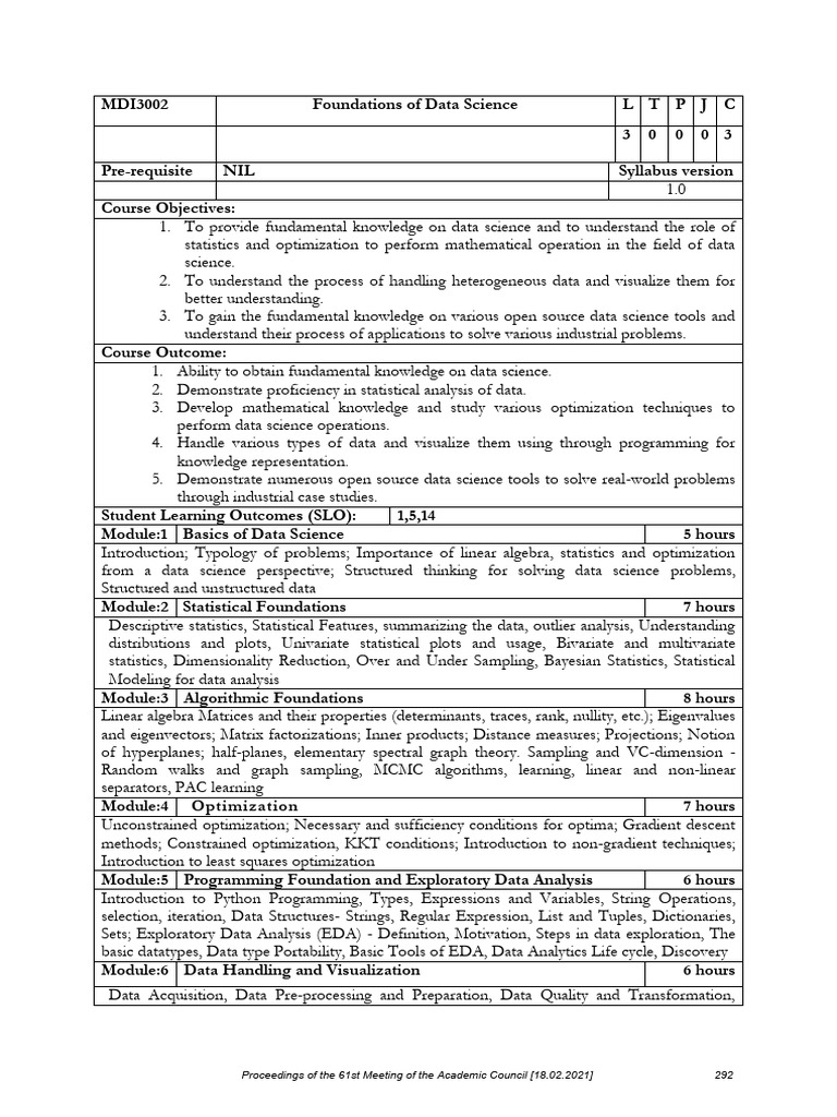 Mdi3002 - Foundations-Of-Data-Science - TH - 1.0 - 66 - Mdi3002 - 61 Acp | PDF | Eigenvalues And ...