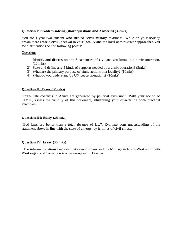 CIMIC Revision | PDF