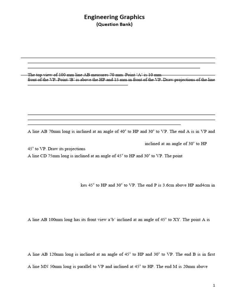 Engineering Drawing Question Bank | PDF | Triangle | Perpendicular