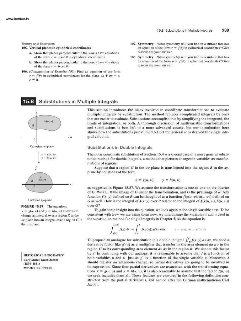Substitutions in Multiple Integrals | PDF