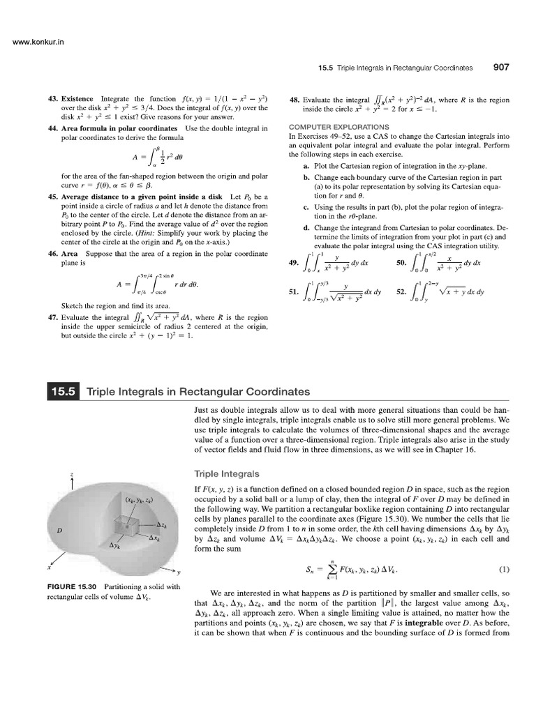 Triple Integral in Rectangular Coordinate | PDF