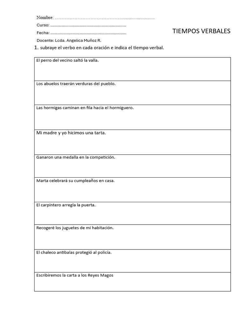 Tiempos Verbales | PDF