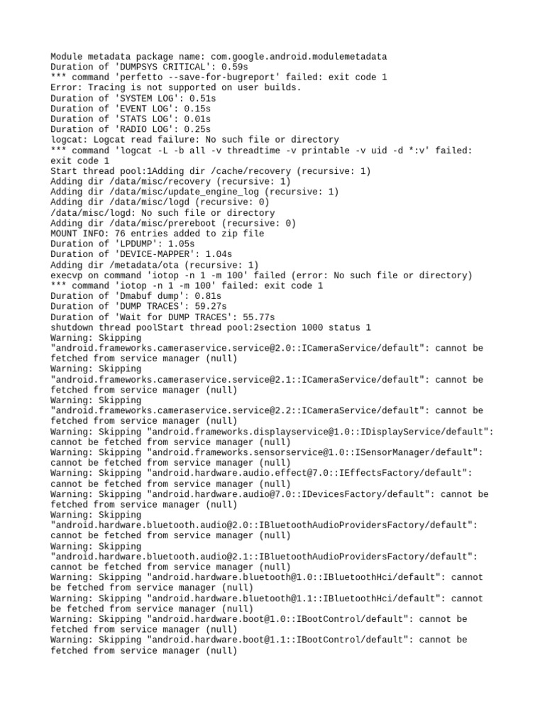 Bugreport KI5k GL SP1A.210812.016 2025 06 20 11 31 57 Dumpstate - Log 20468 | PDF | Computer ...