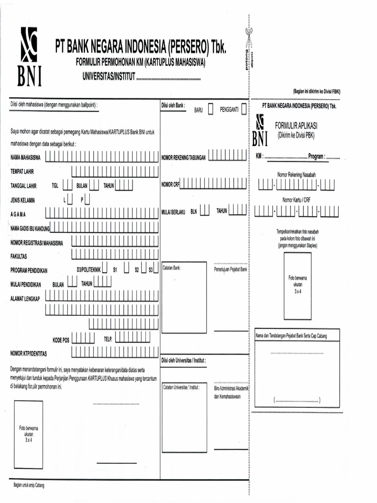 Form KTM Bni Unsada | PDF
