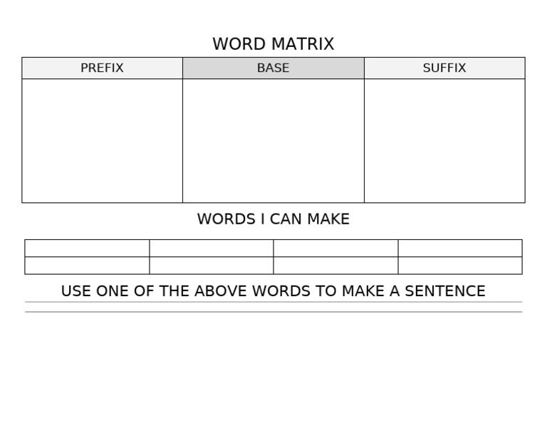 Word Matrix | PDF