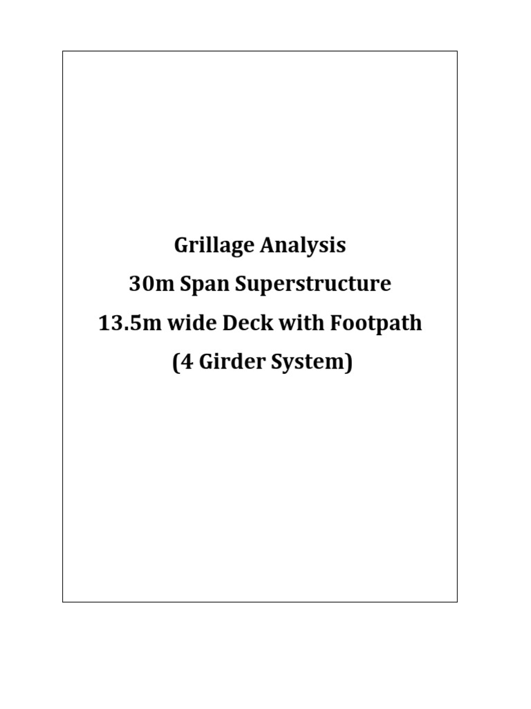 Grillage Analysis - I Girder - 30m Span | PDF | Deep Foundation ...