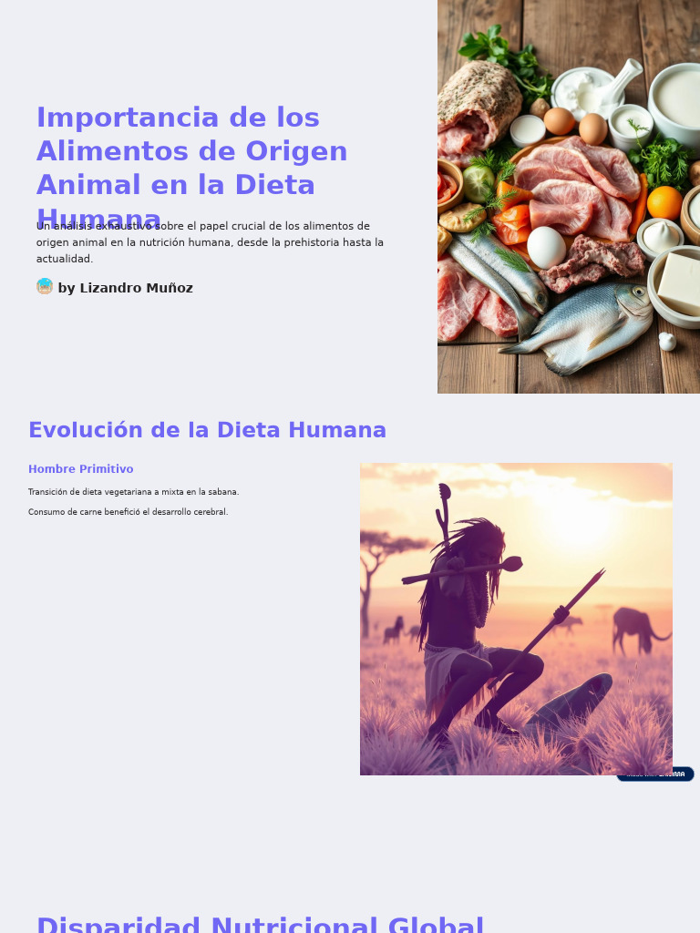 Importancia de Los Alimentos de Origen Animal en La Dieta Humana | PDF