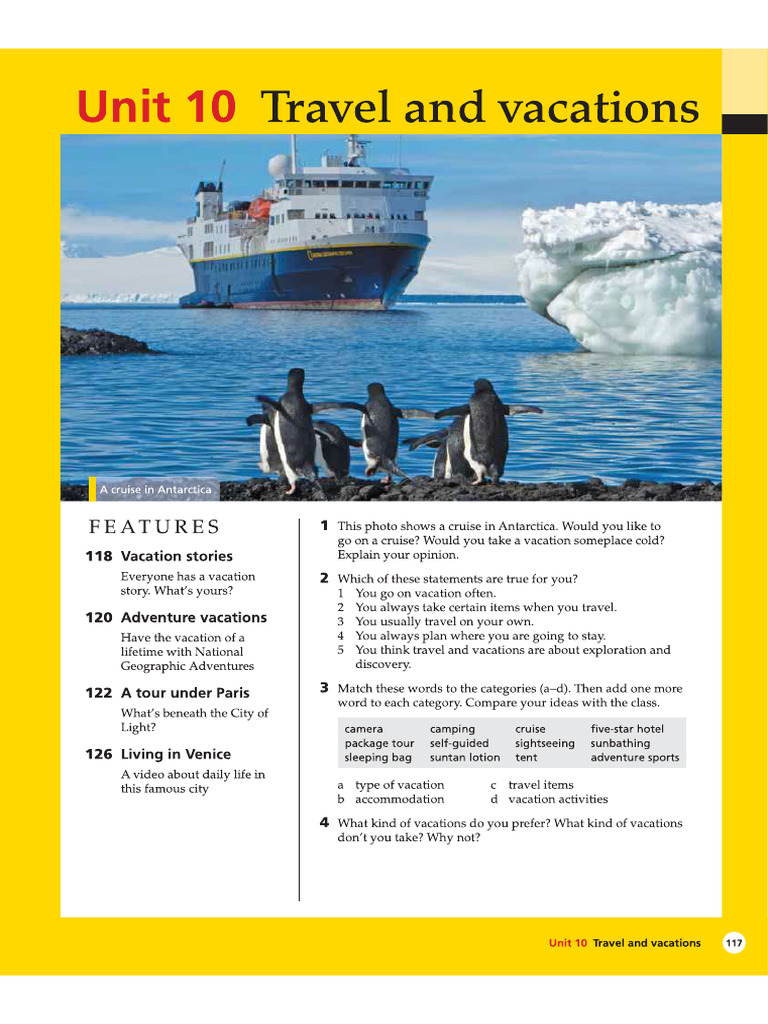 Travel and Vacations Unit 10 | PDF
