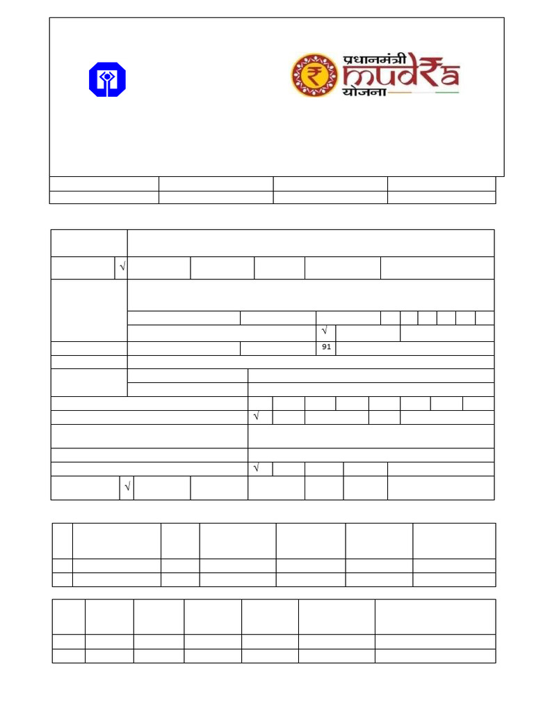 PMMY Kishore Tarun Application Form | PDF | Identity Document | Credit