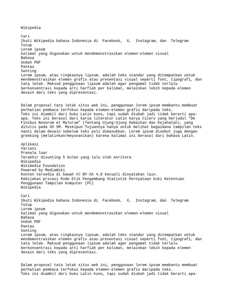 Penggunaan Lorem Ipsum dalam Desain | PDF