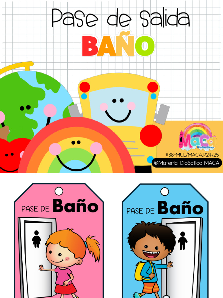 Pases de salida al baño para niños | PDF