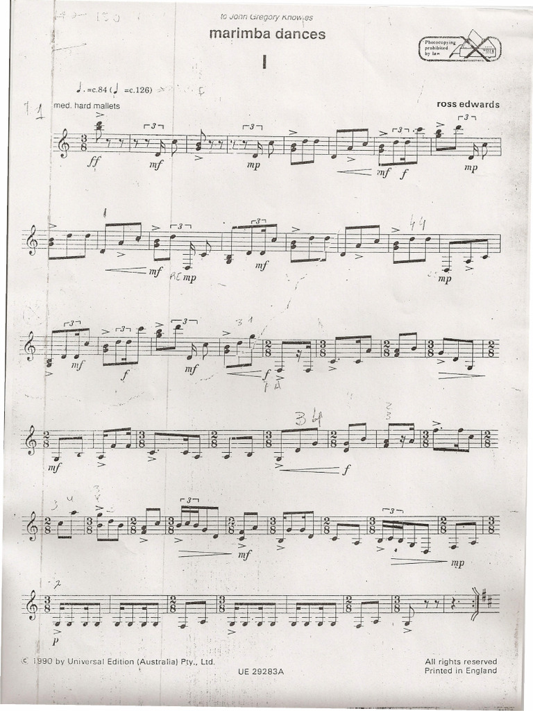 Marimba Dances - Ross Edwards | PDF