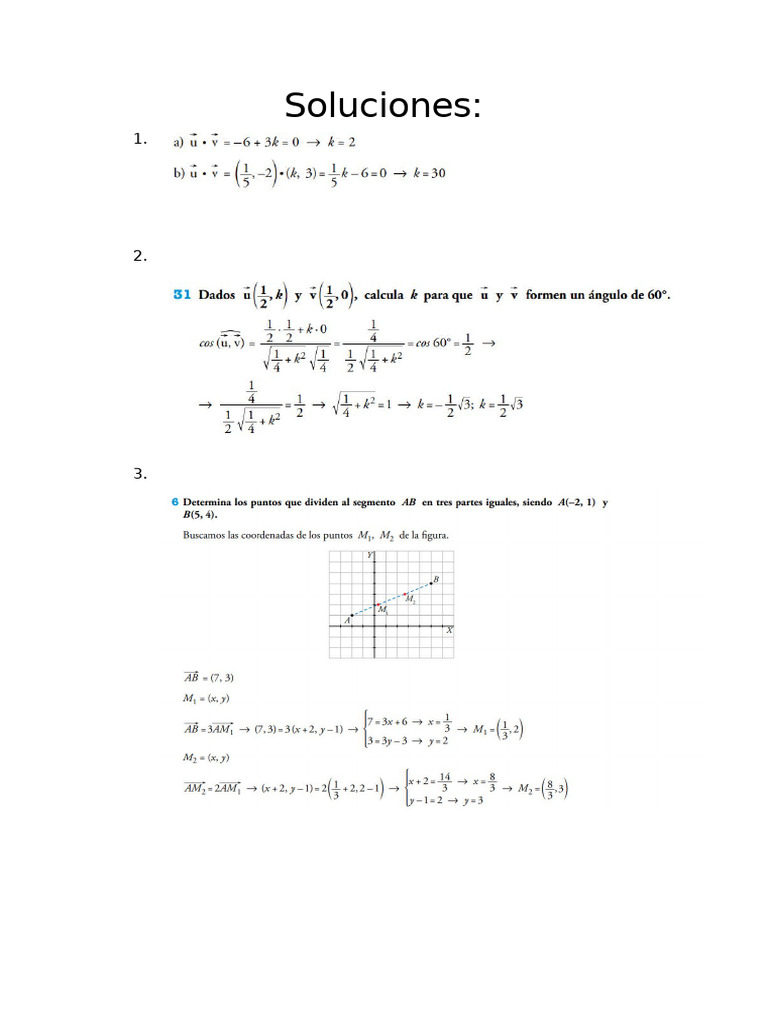 Soluciones Ejercicios Vectores y Geo Analitica | PDF