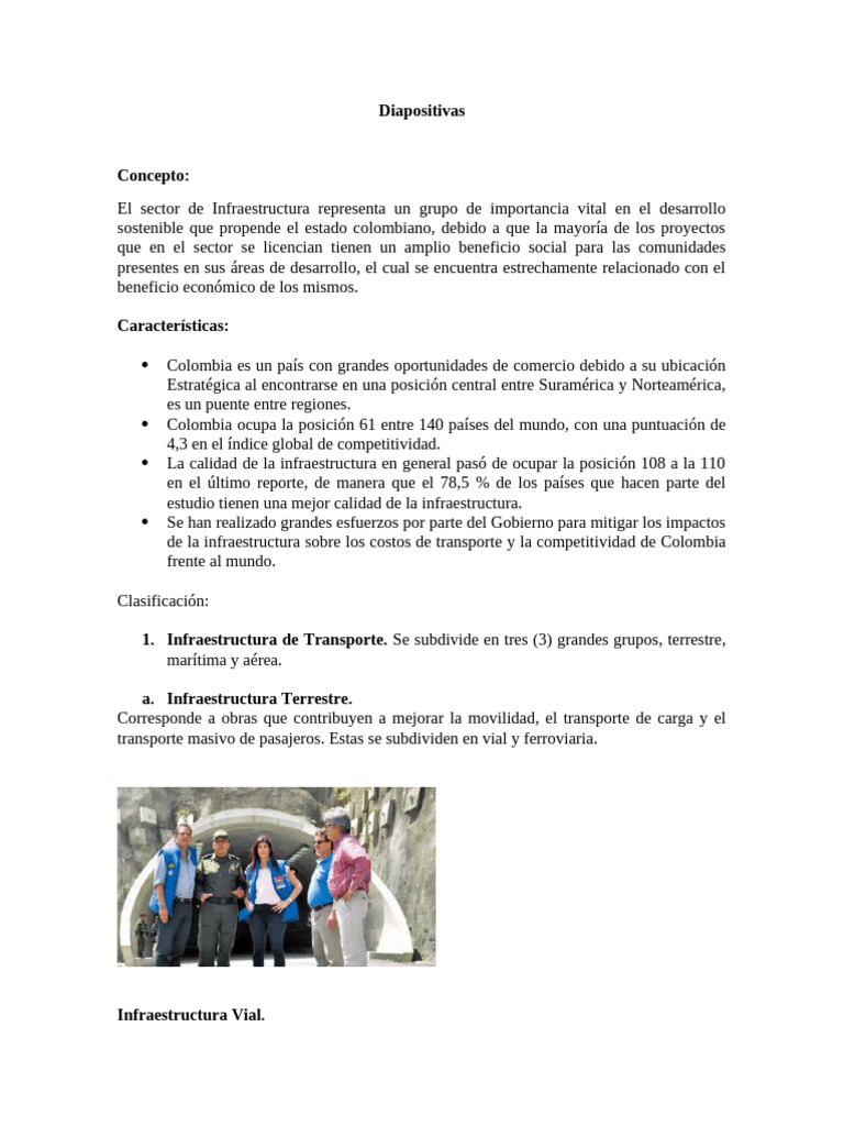 Diapo Sector Infraestructura | PDF | Infraestructura | Colombia