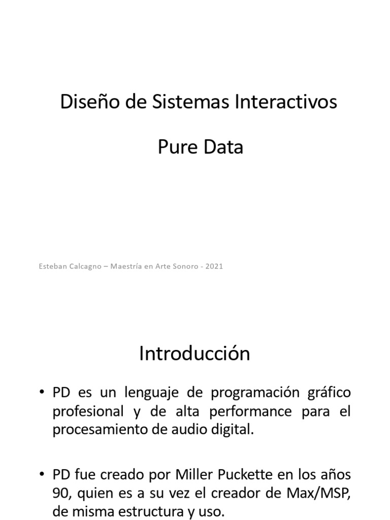 Introducción A Pure Data | PDF | Ciencias de la Computación | Software