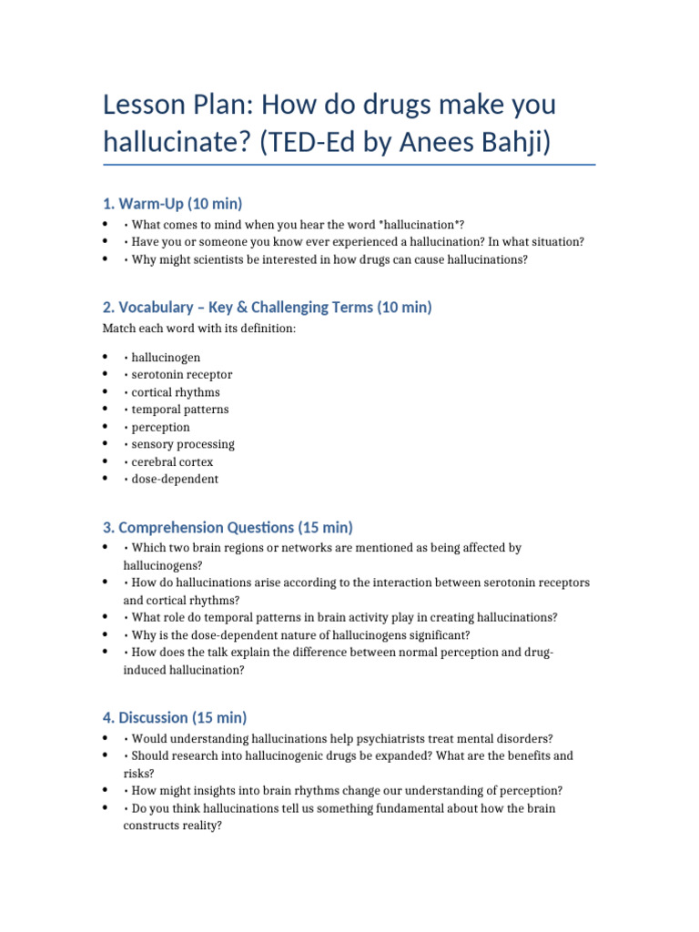 Lesson Hallucinations TED | PDF | Hallucination | Perception