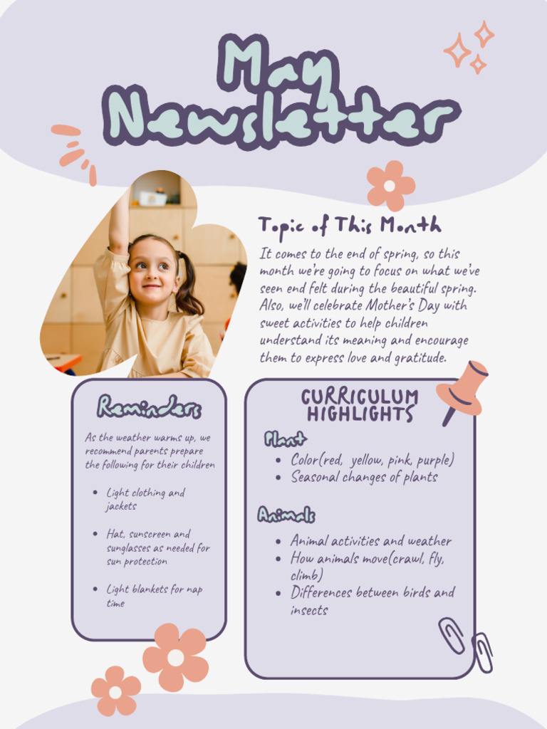 May Newsletter: Spring Activities & Reminders | PDF