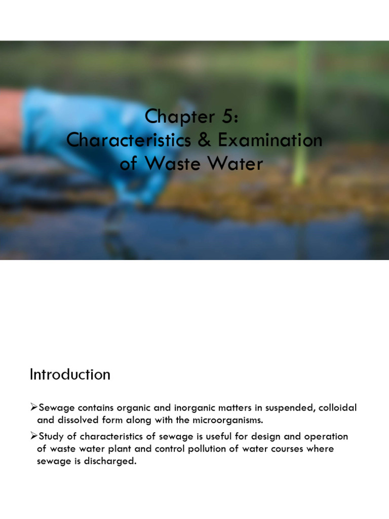 Wastewater Characteristics and Analysis | PDF | Sewage | Chemical ...