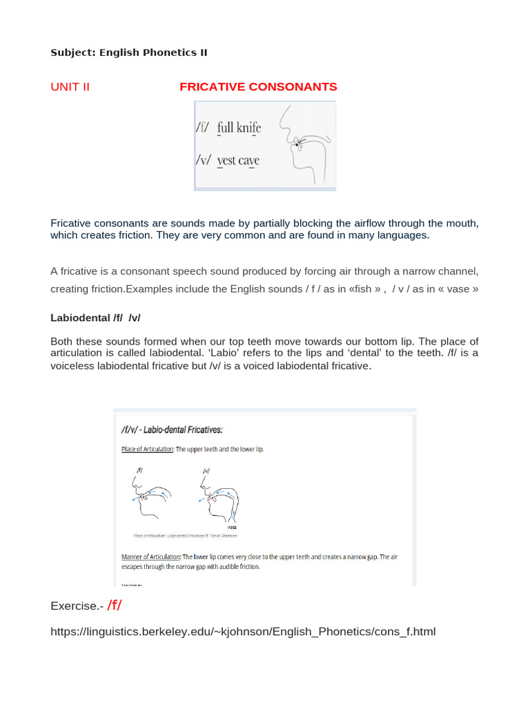 Unit II | PDF | Phonetics