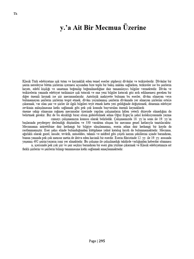19.yy.a Ait Bir Mecmua Uzerine | PDF