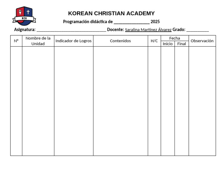 Formato de Programacion | PDF