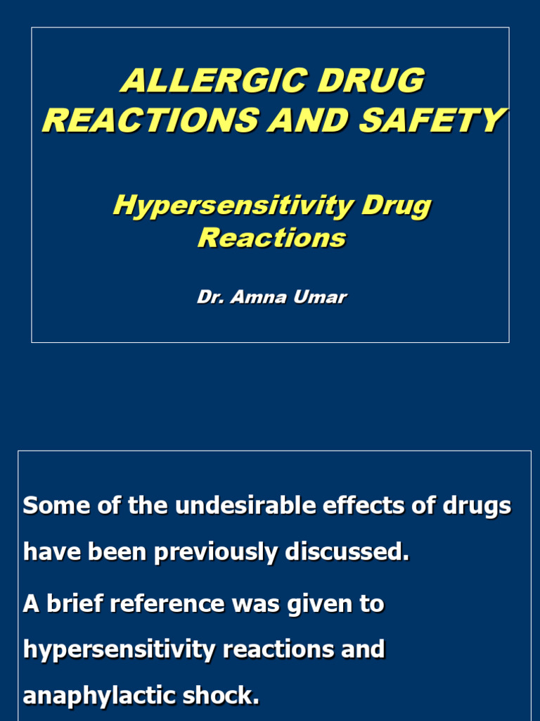 Allergic Drug Reactions | PDF | Allergy | Medical Specialties