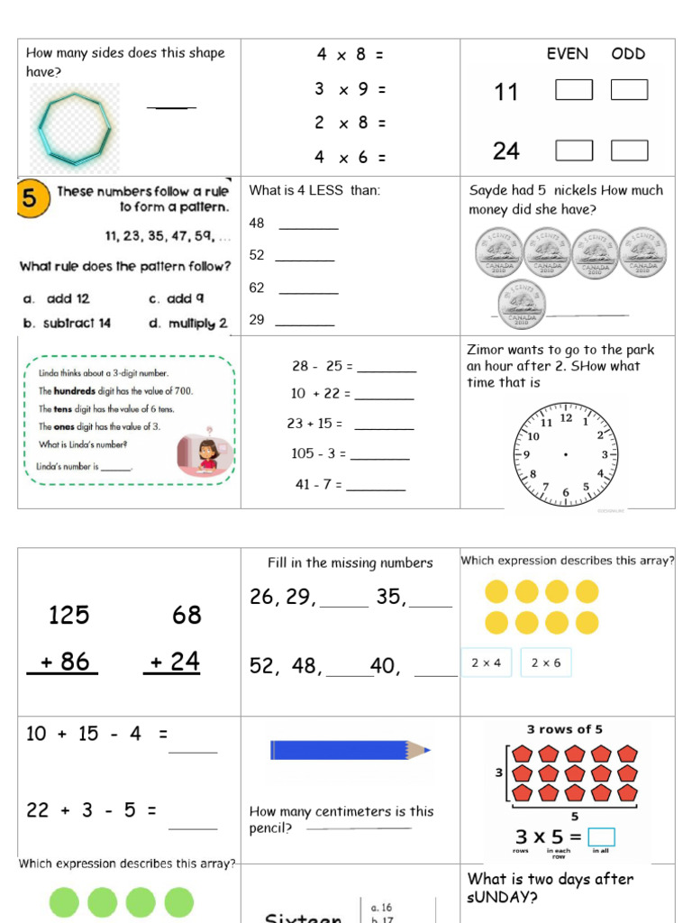 Grade 2 Maths Practice Exercises | PDF