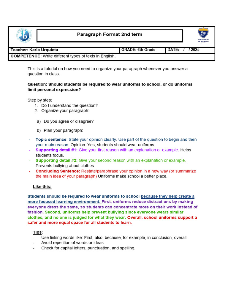 Paragraph Format With Example | PDF