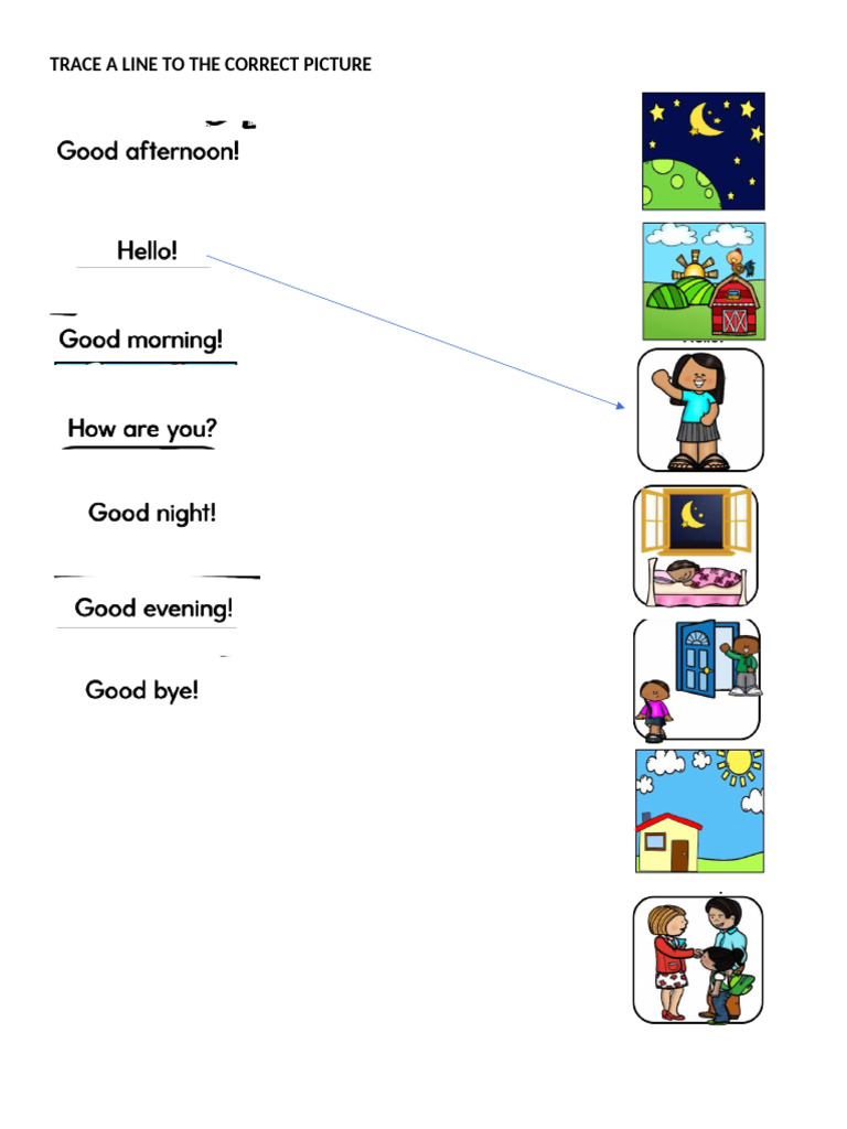 Trace A Line To The Correct Picture | PDF