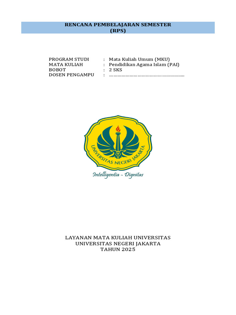 RPS Pendidikan Agama Islam - 2025 | PDF