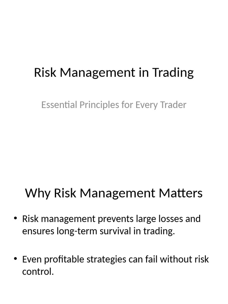 Risk Management in Trading | PDF