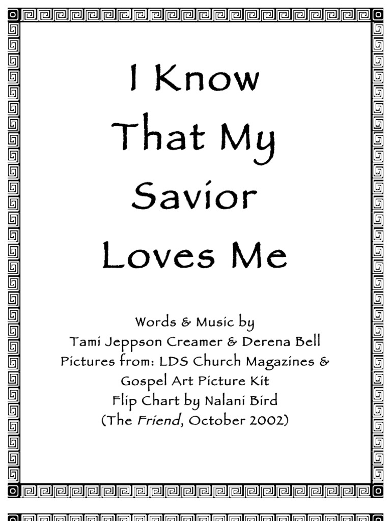 I Know That My Savior Loves Me-FC-Nalani-Blog | PDF